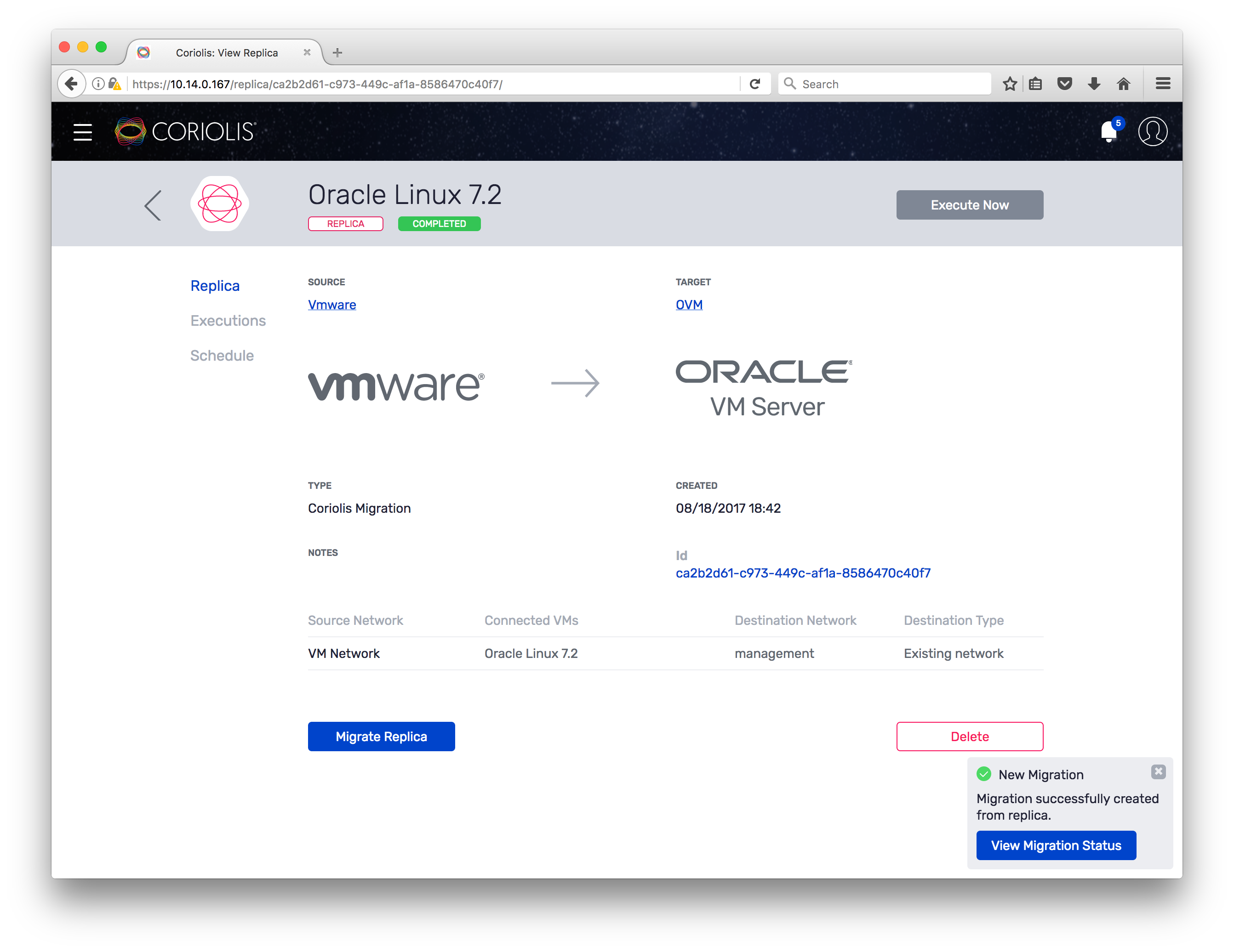 Coriolis - How to migrate VMs from VMware to Oracle VM using the Web interface - Cloudbase Solutions