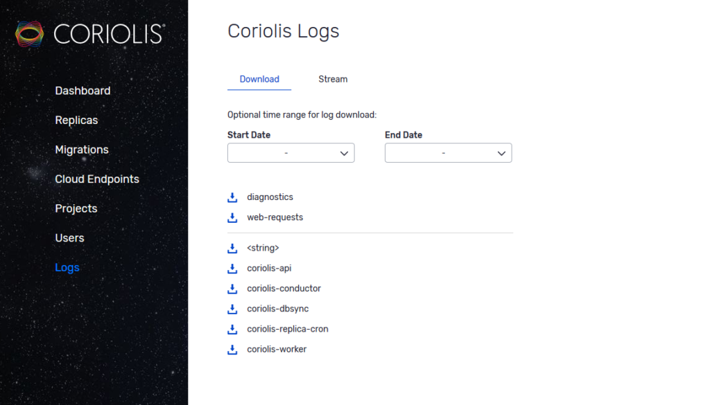 Coriolis Logs - Cloudbase Solutions
