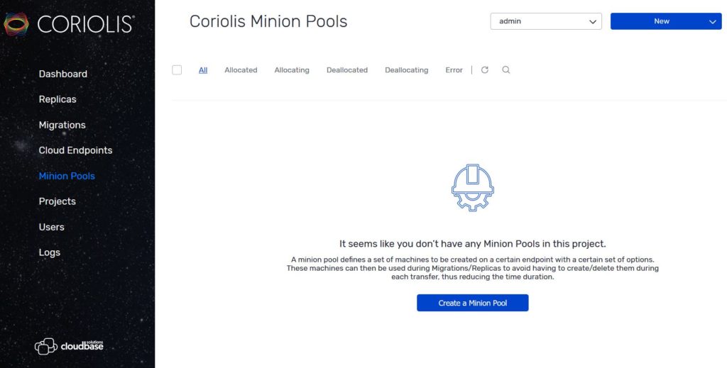 Coriolis Minion Pools operations and usage - Cloudbase Solutions